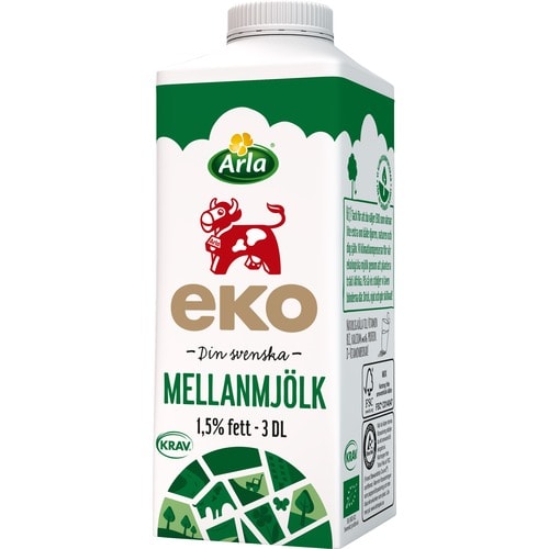 Mellanmjölk 1,5% 3dl - Mjölk, fil, yoghurt