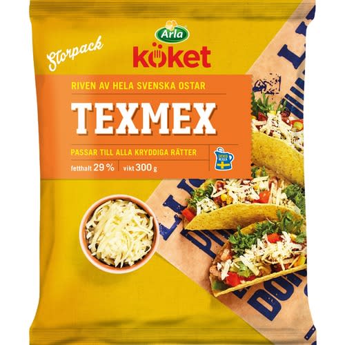 Tex Mex ost riven 29% 300g - Hårdost, skivad, riven & tärnad