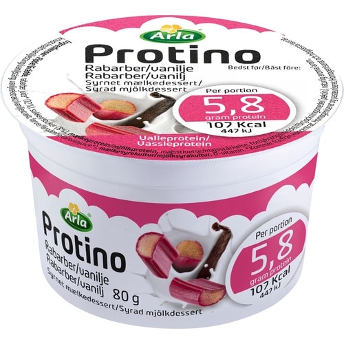 Protino rabarber vanilj 80g - Mjölk, fil, yoghurt