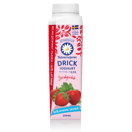 Drickyoghurt jordgubb 330ml - Mjölk, fil, yoghurt