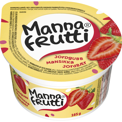 Mannafrutti jordgubb 165g - Mjölk, fil, yoghurt