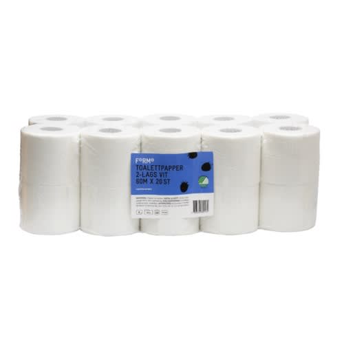 Toapapper vit 2 lags 60m 20pack - Toapapper & torkrullar