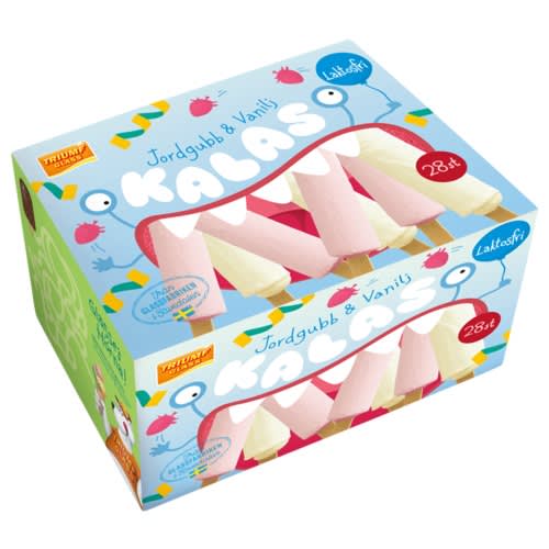 Kalas vanilj jordgubb glasspinne 28p - Glass, stycksak