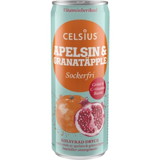 Celsius granatäpple burk 35,5cl | Martin & Servera