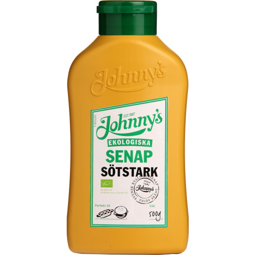 Johnnys senap sötstark plastflaska 500g - Senap | Martin & Servera