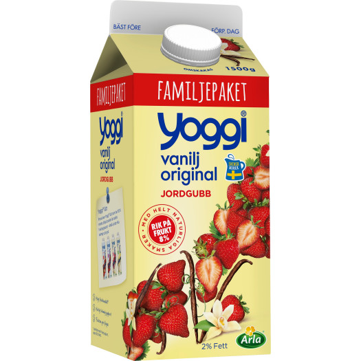 Yoggi original jordgubb vanilj 1,5kg - Yoghurt