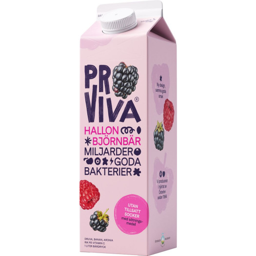 Proviva PV50 hallon björnbär 1L - Fruktdryck | Martin & Servera