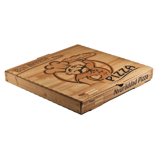 Pizzakartong 33x33x3,5cm 100st - Pizzakartonger | Martin & Servera