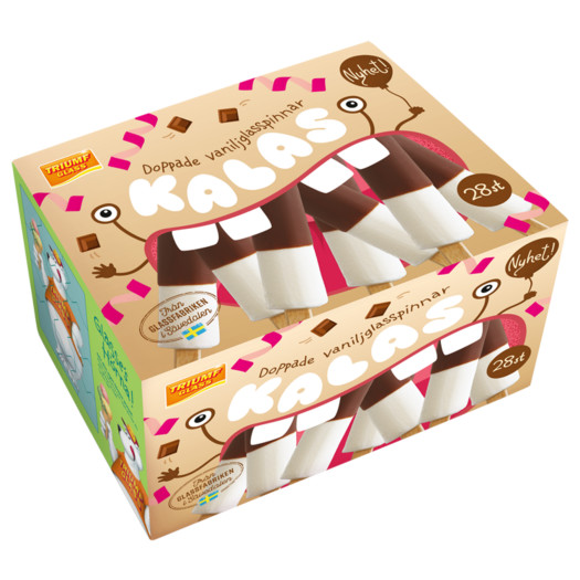 Kalas chokladdoppad vanilj pinne 28st - Glass | Martin & Servera