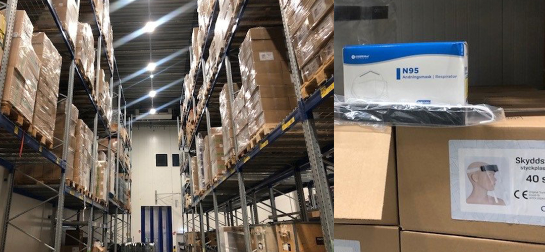 Martin & Serveras lager i Umeå lagerhåller skyddsutrustning för vård ...